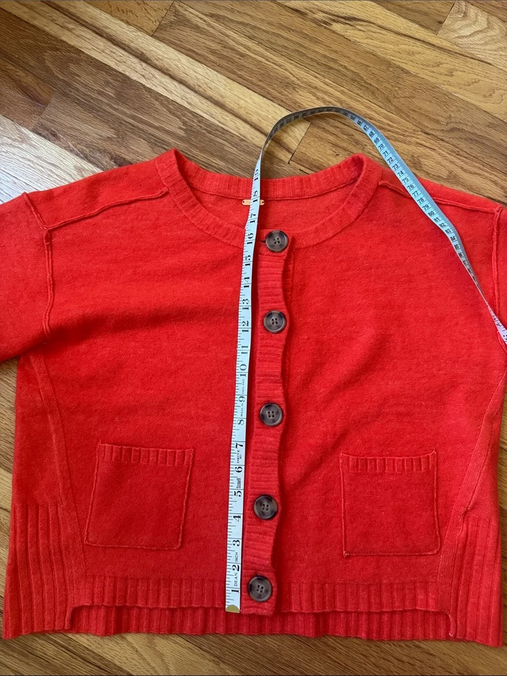 Free People | Sweaters | Free People Bright Orangered Button Front ...